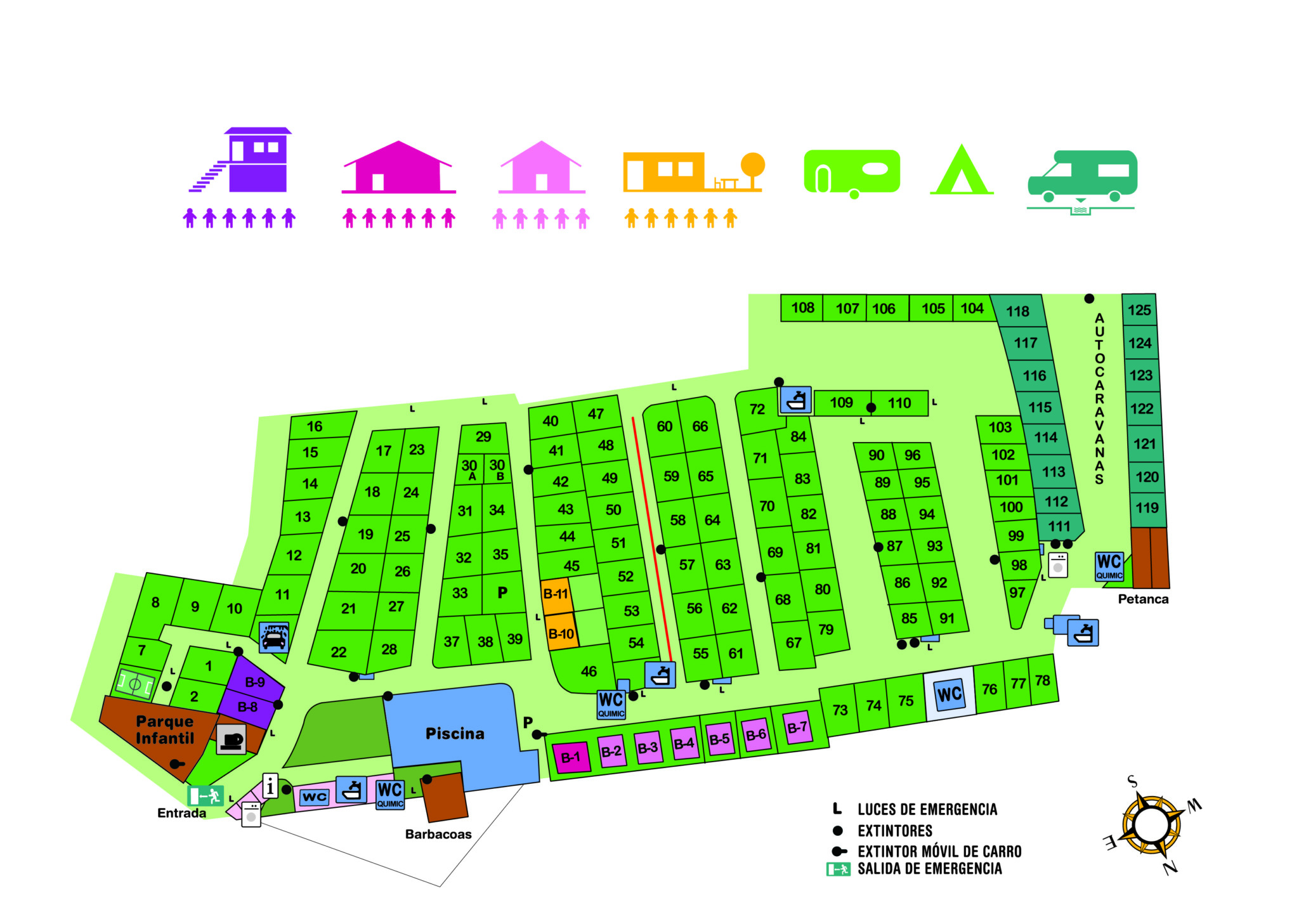 Plano del Camping – Camping El Jardín