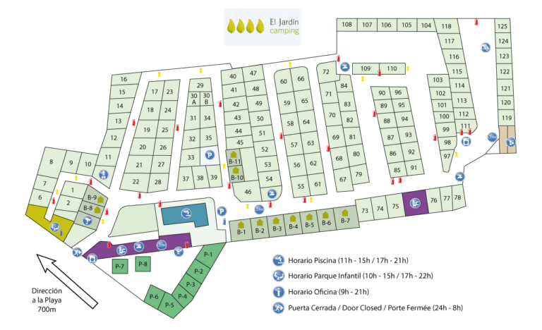Plano del Camping – Camping El Jardín